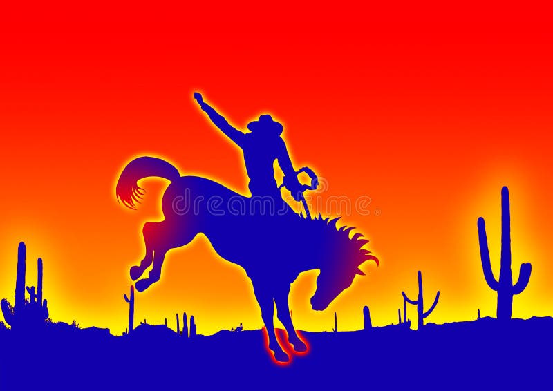Cowboy in blue stock illustration. Illustration of cowpoke - 3150557