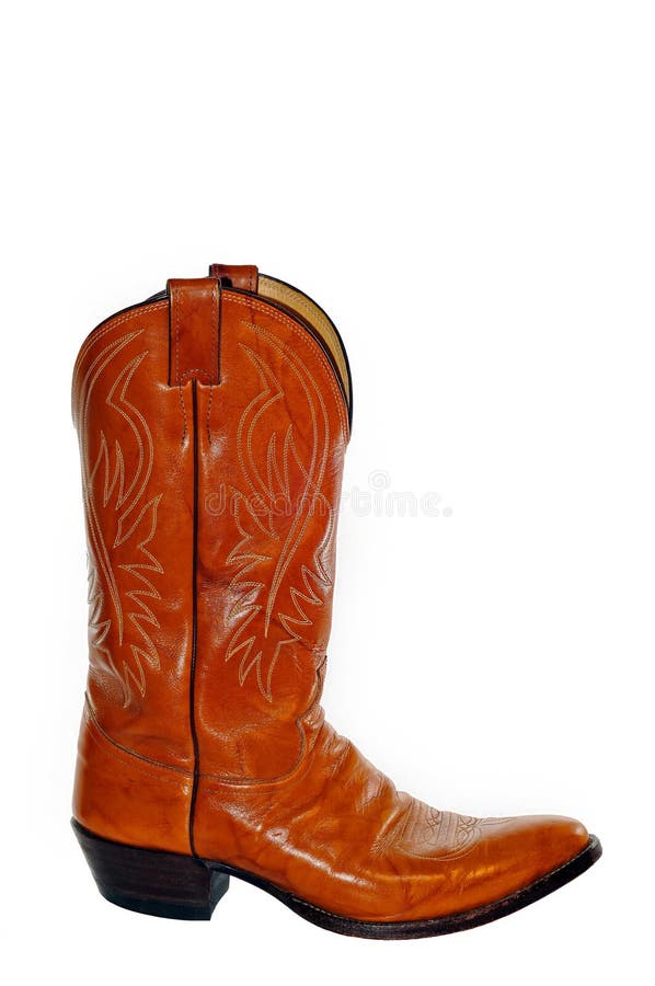 Cowboy Boot Isolated on White Background Stock Image - Image of ...