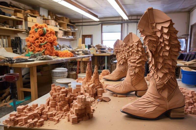 Cowboy Boot Soles and Heels Prepared for Assembly Stock Illustration ...