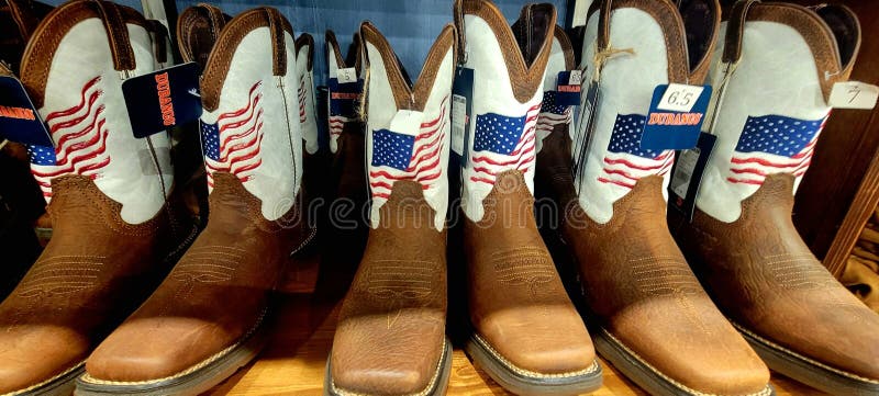 Cowboy Boots on Display Dallas Texas USA Flag Editorial Stock Photo ...