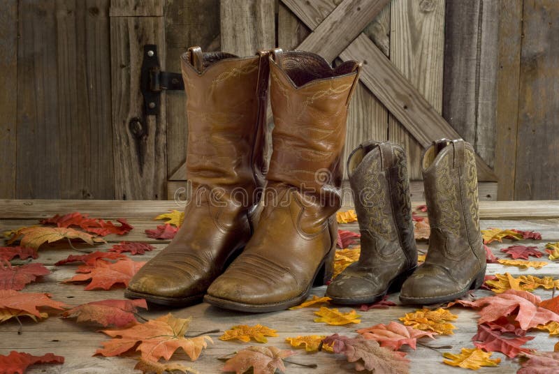 Cowboy Boots and Fall Leaves Stock Image - Image of branch, halloween ...
