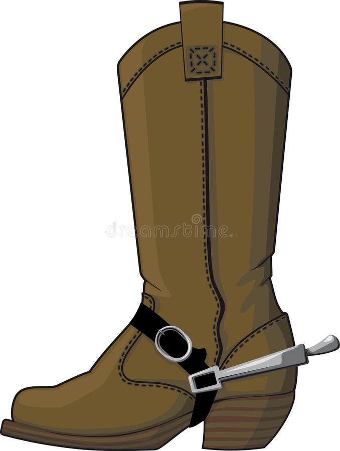 Pair Brown Boots Cartoon Illustration Isolated Stock