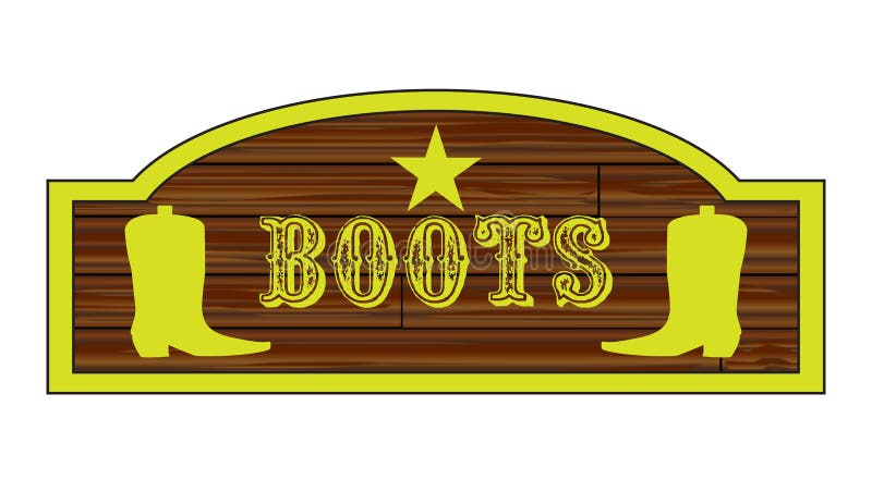 A Cowboy Boots Store Sign stock vector. Illustration of sign - 251182888