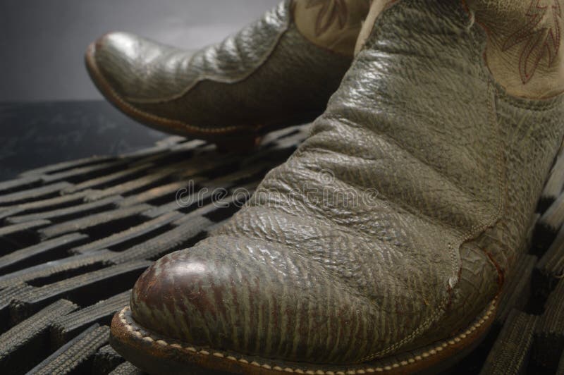 Cowboy Boots on Welcome Mat Stock Photo - Image of rancher, grey: 246937514