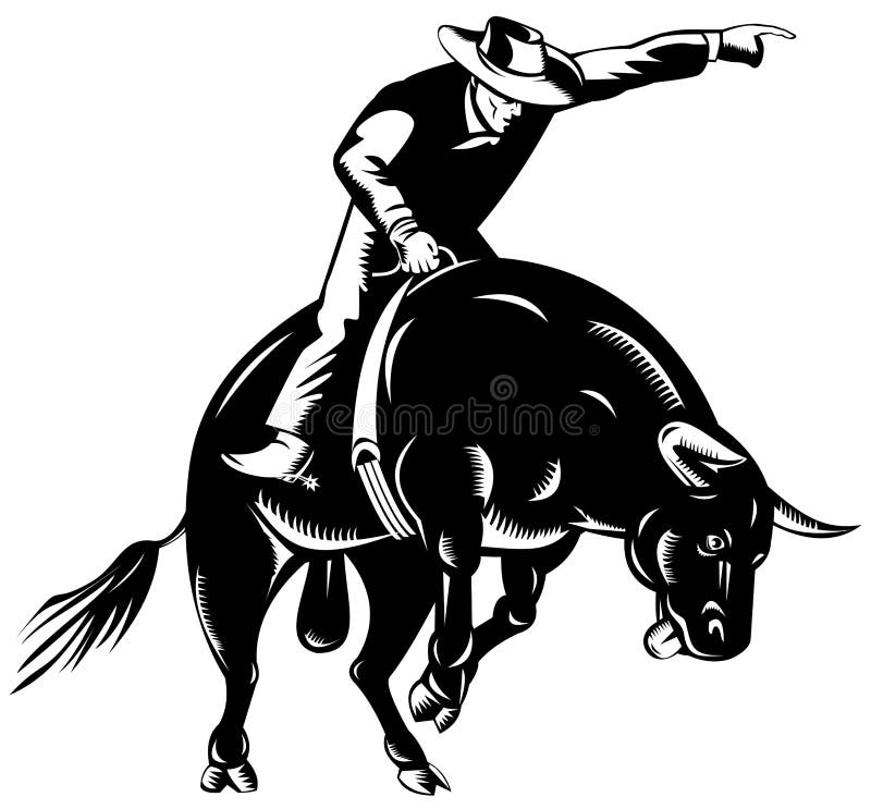 Cowboy bull riding stock illustration. Illustration of cowboy - 5899737 Cowboy bull riding stock illustration. Illustration of cowboy - 5899737