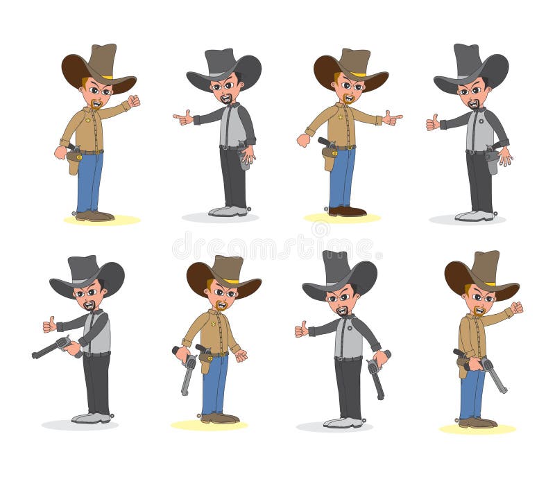 Cute Cowboy Cartoon Mustache Stock Illustrations – 76 Cute Cowboy ...