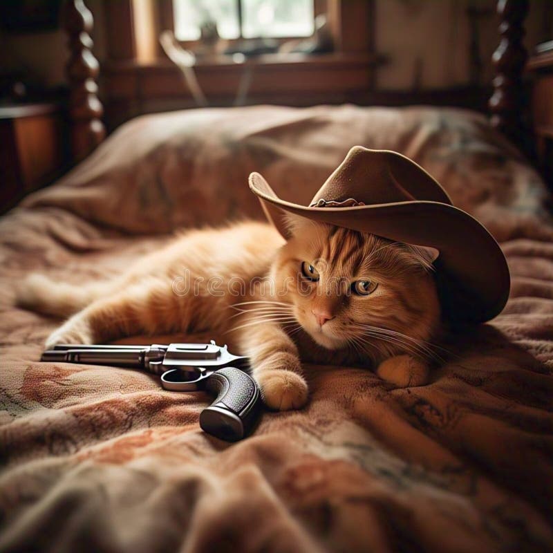 Cowboy cat stock illustration. Illustration of like - 360386275