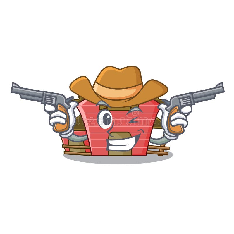 Cowboy Character Red Barn Building with Haystack Stock Vector ...