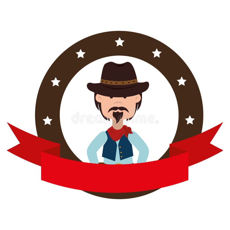Cowboy Character Wild West Icon Stock Vector - Illustration of american ...