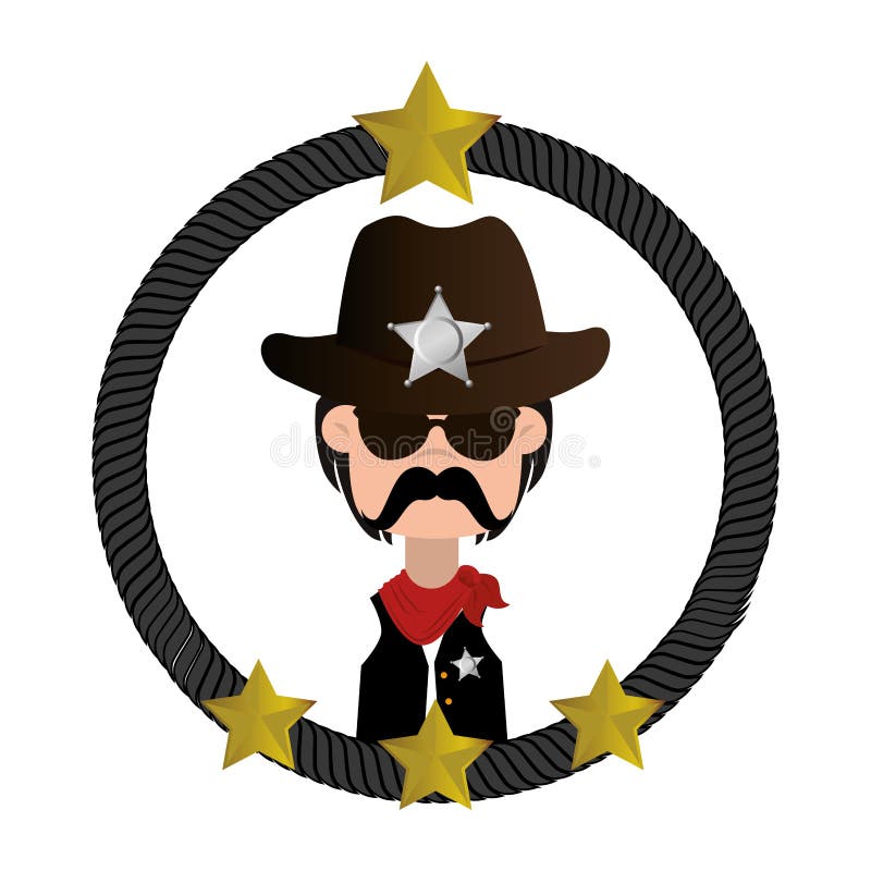 Cowboy Character Wild West Icon Stock Vector - Illustration of person ...