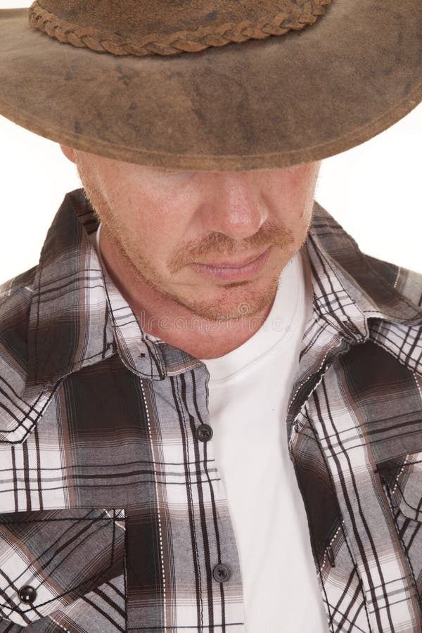 Cowboy Close Eyes Hidden Head Stock Photo - Image of cowboy, orange ...