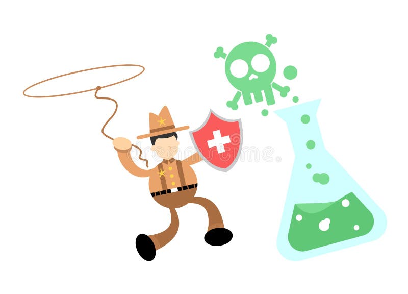 Cowboy America Stop Hazardous Skull Alert Danger Toxic Laboratory ...