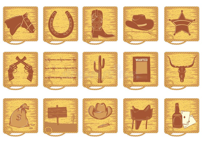 Cowboy elements stock vector. Illustration of cowboy - 18202608
