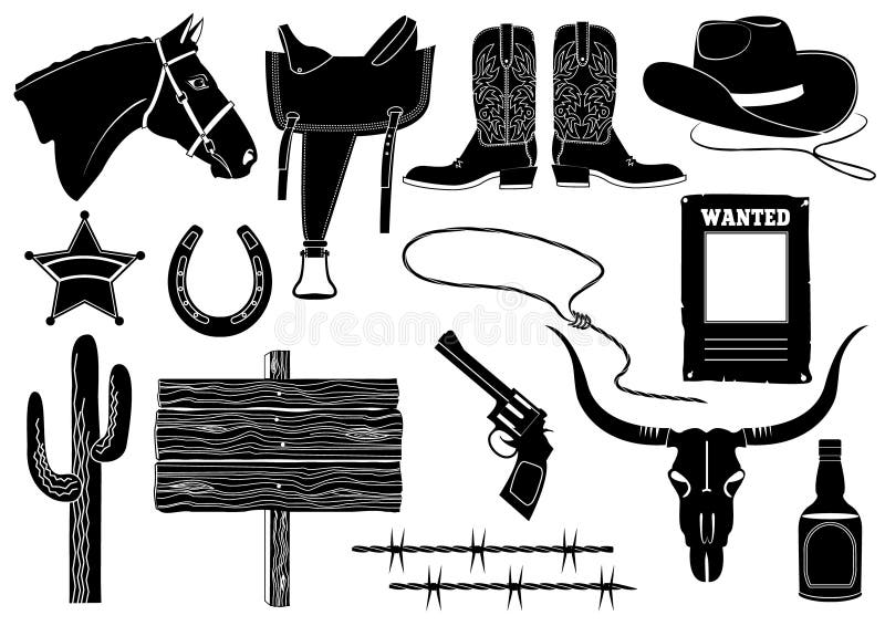 Cowboy elements. West life stock vector. Illustration of cowboy - 11787758