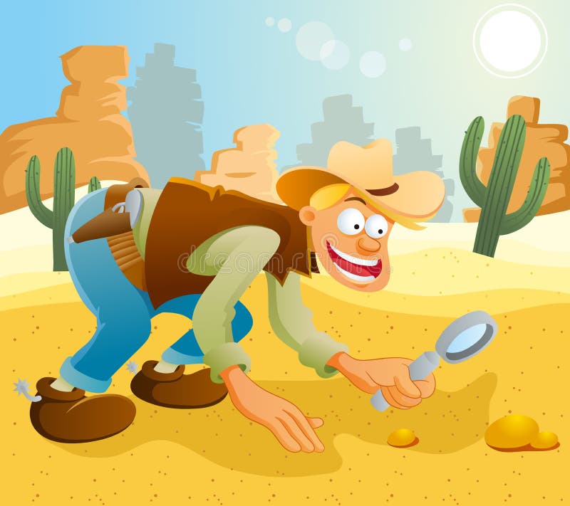 Cowboy Finding Gold stock vector. Illustration of people - 21507757