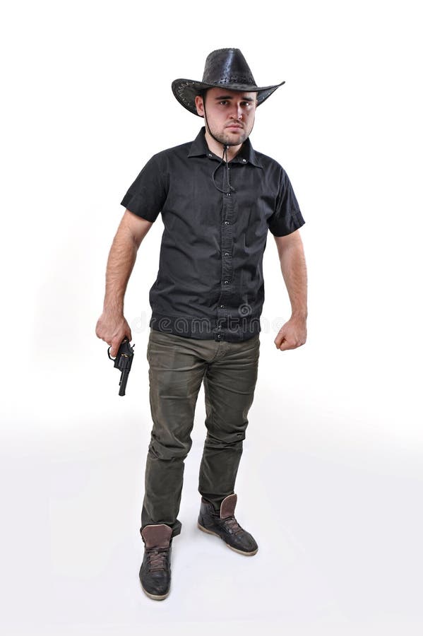Modern Cowboy With The Revolver Stock Photo - Image of cowboy, costume ...