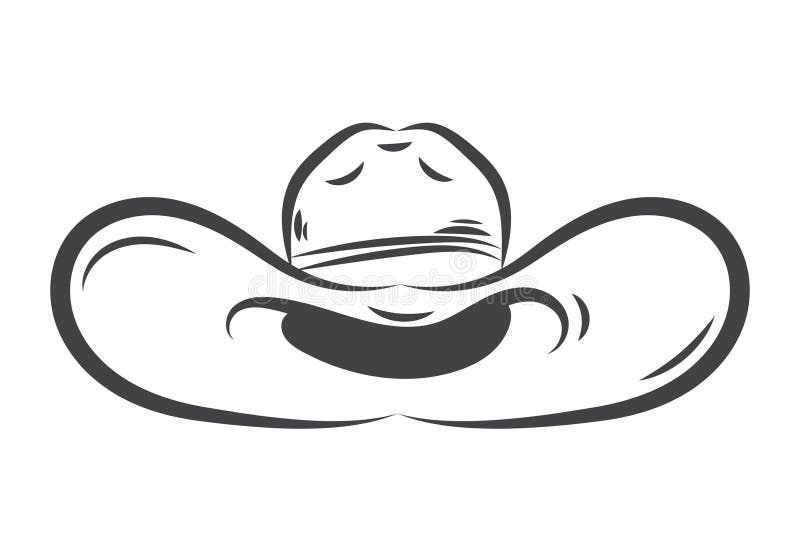 Cowboy Hand Draw Hat Illustration Stock Illustration - Illustration of ...