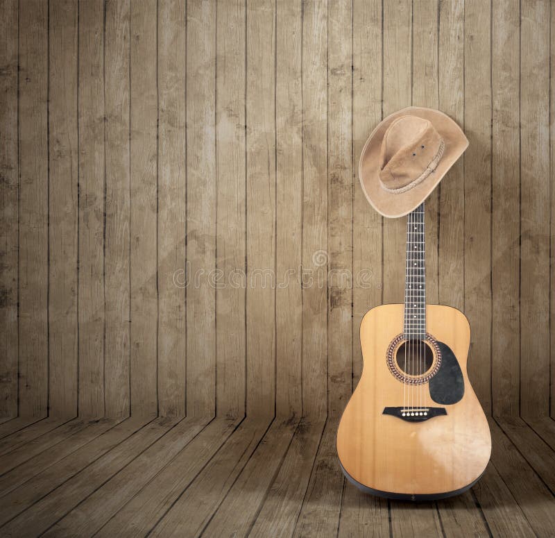 Cowboy hat and guitar stock image. Image of guitar, folk - 63684309