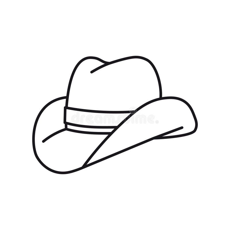 Cowboy Hat Line Icon Vector Stock Vector - Illustration of isolated ...
