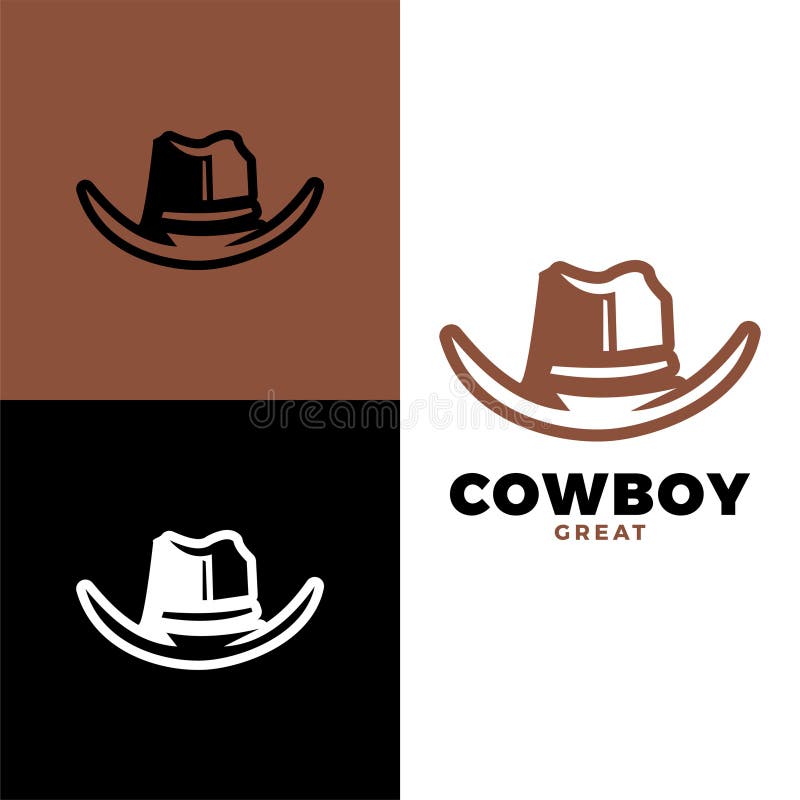 Cowboy Hat Logo Design Template Stock Vector - Illustration of retro ...