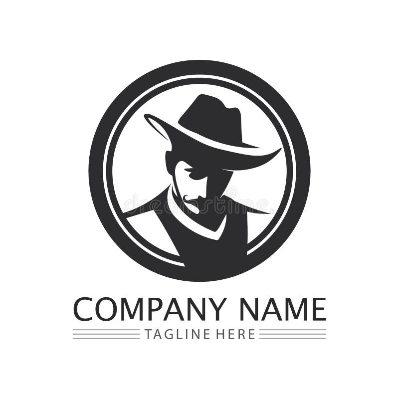 Cowboy Hat Logo Icon Vector Design Template Stock Illustration ...