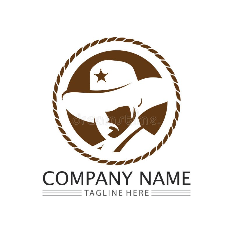 Cowboy Hat Logo Icon Vector Design Template Stock Illustration ...