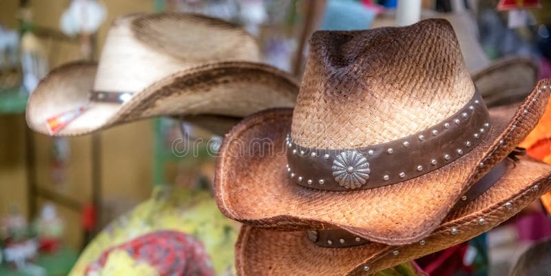 Cowboy hats in a shop stock image. Image of lasso, sell - 197674691