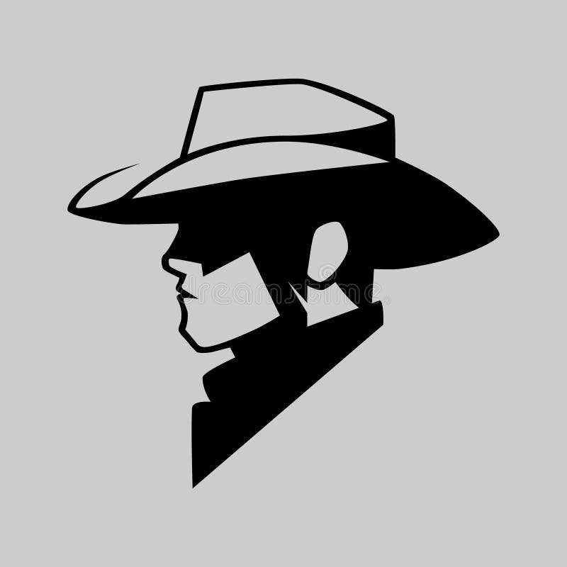 Cowboy head logo on white stock vector. Illustration of symbol - 104136738