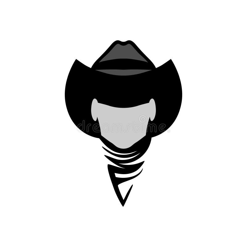 Cowboy head logo on white stock vector. Illustration of symbol - 104136738