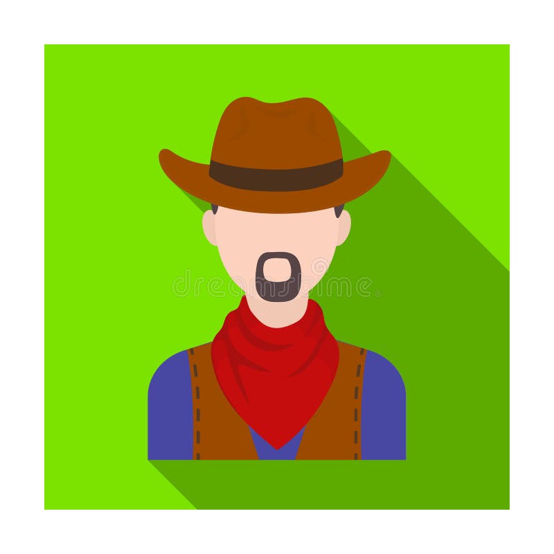 Cowboy Icon in Cartoon Style Isolated on White Background. Rodeo Symbol ...