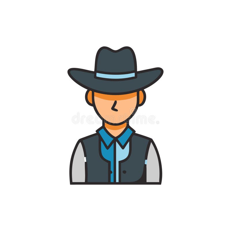 Cowboy Icon for Wild West Themes Stock Photo - Illustration of game ...