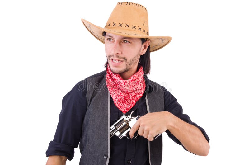 Cowboy pointing a rifle stock photo. Image of shooting - 26210802