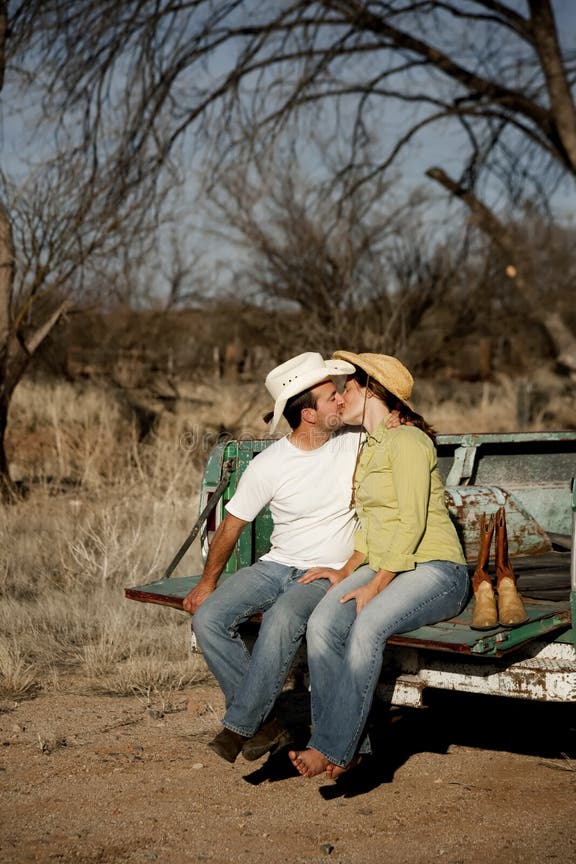 Cowboy Kiss stock photo. Image of woman, girlfriend, cheerful - 8859824