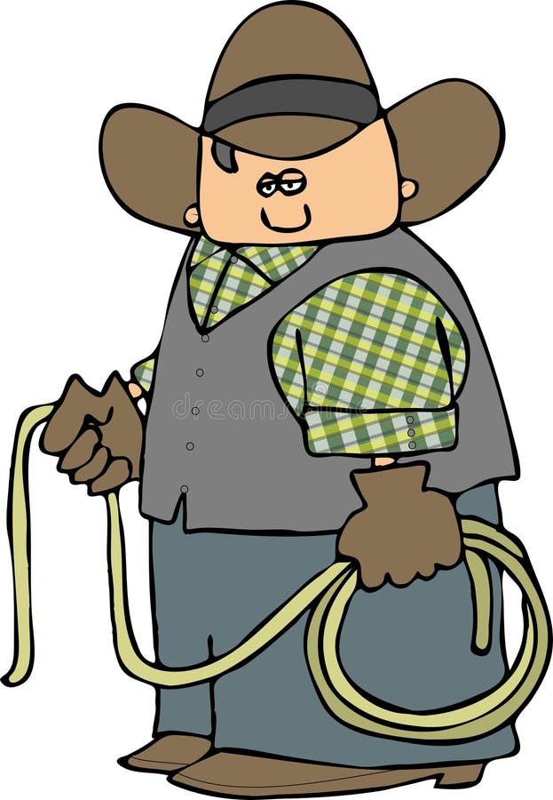 Cowboy with a Lariat stock illustration. Illustration of cowboy - 7858492