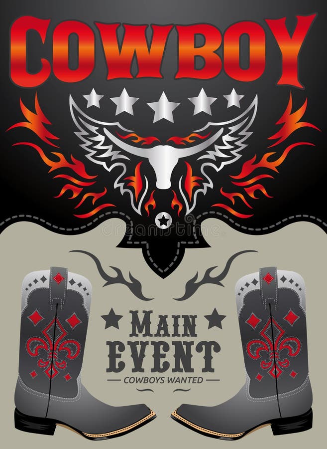 Cowboy Main Event Poster Vector Stock Vector - Illustration of concert ...
