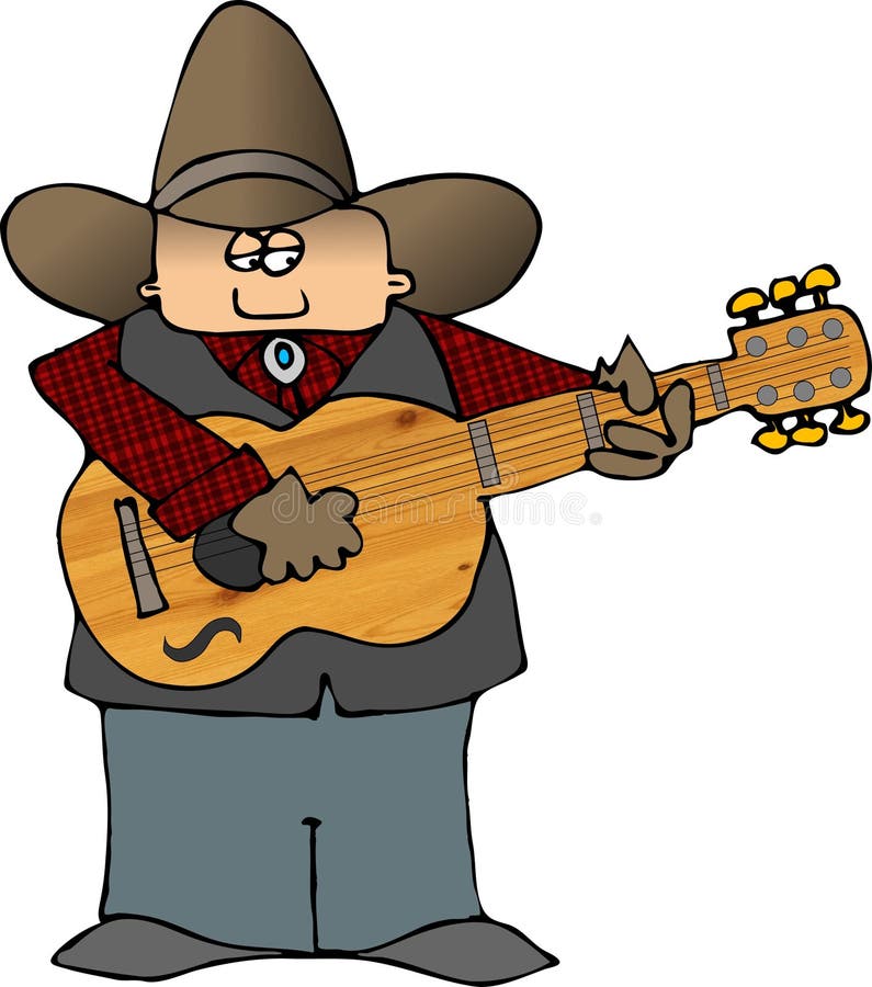 Cowboy Minstrel stock illustration. Illustration of string - 2599074