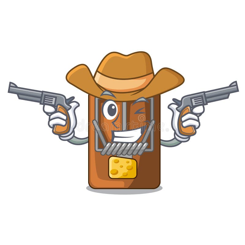 Cowboy Mousetrap in the a Character Shape Stock Vector - Illustration ...