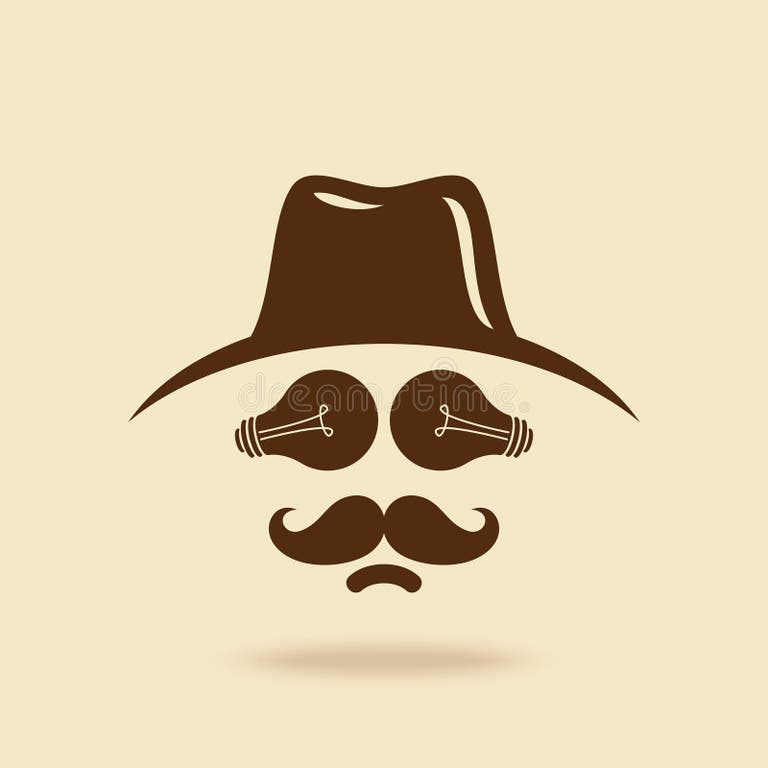 Cowboy with mustache icon stock vector. Illustration of cartoon - 42879031