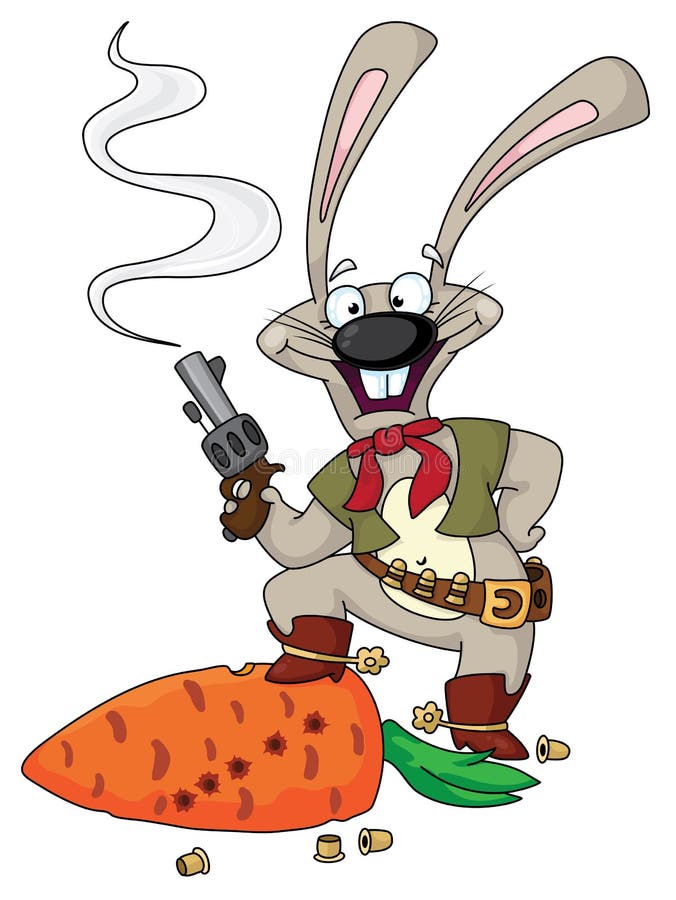 Cowboy rabbit stock vector. Illustration of sniper, strong - 16308232