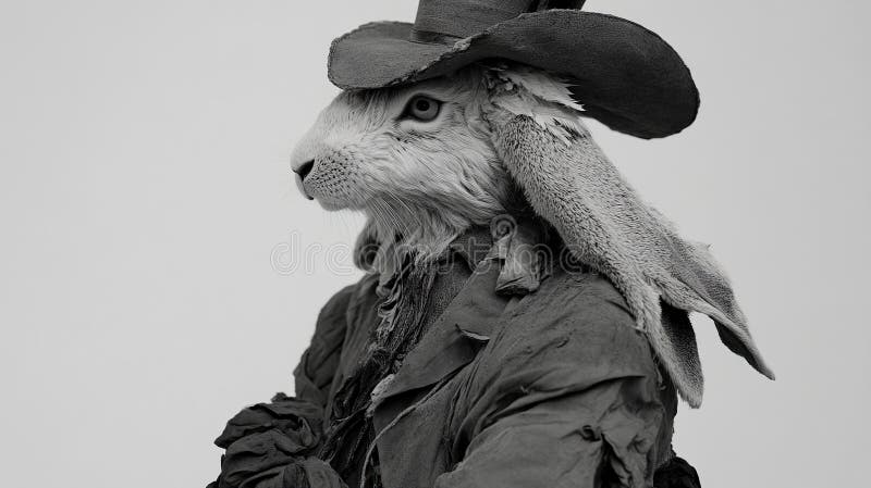 Cowboy Rabbit Black White Stock Photos - Free & Royalty-Free Stock ...