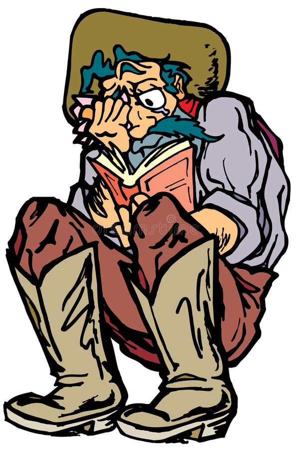 Cowboy Reading Novel stock vector. Illustration of read - 5638740