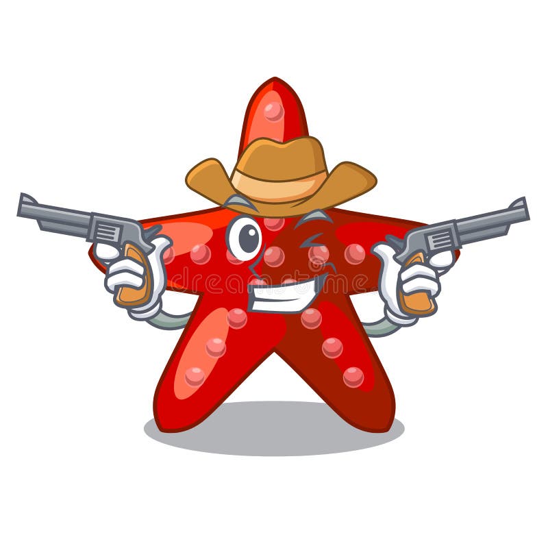 Cowboy Red Starfish Isolated with the Character Stock Vector ...