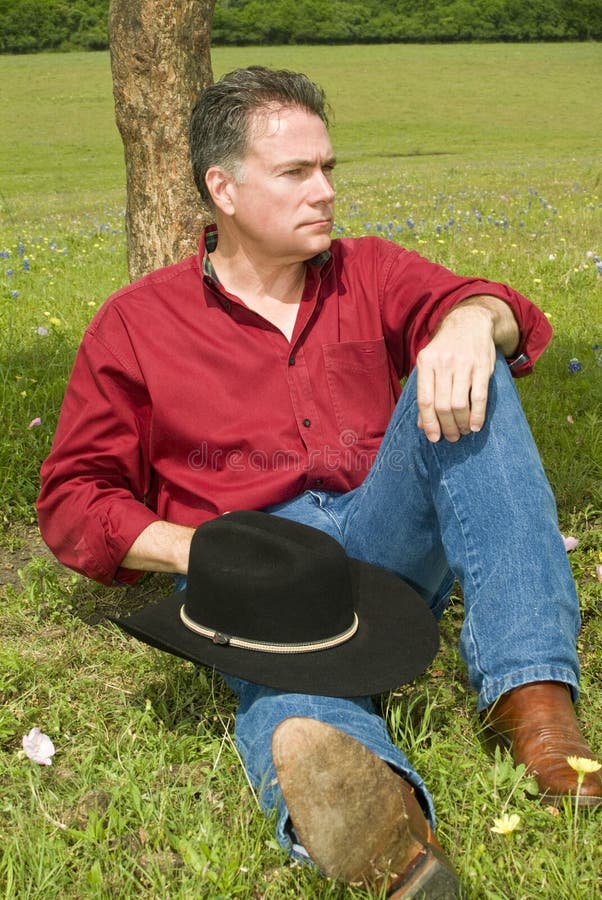 Cowboy Resting stock image. Image of calm, sitting, relaxation - 5026439
