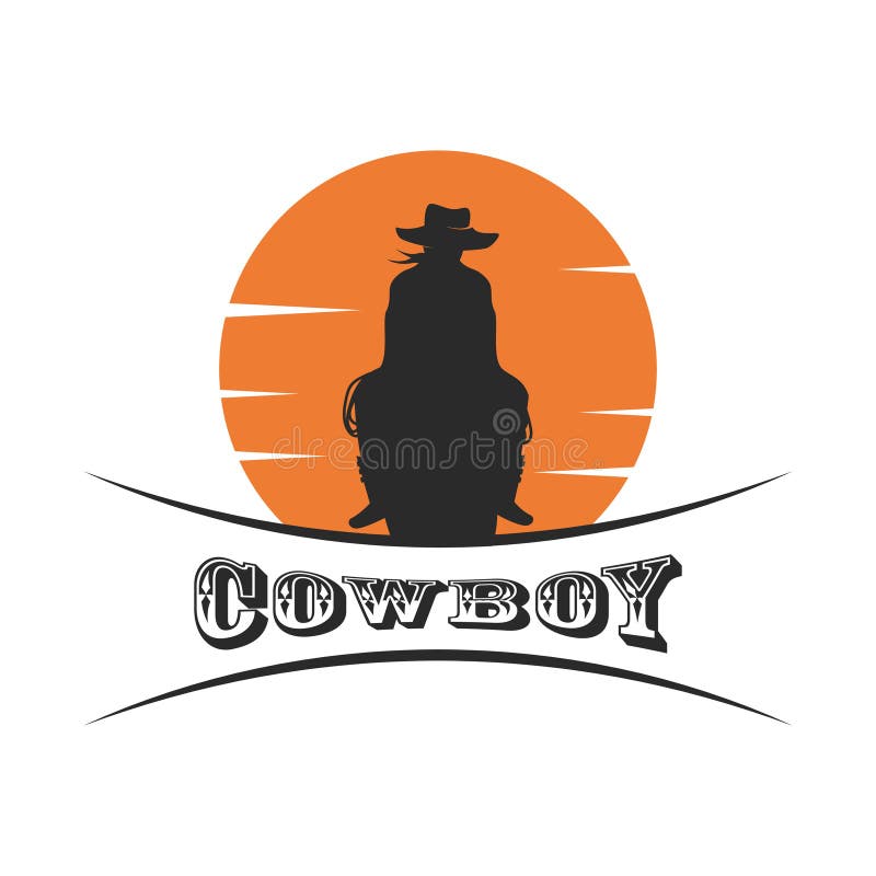 Cowboy Rider Colorful Vintage Emblem Stock Vector - Illustration of ...