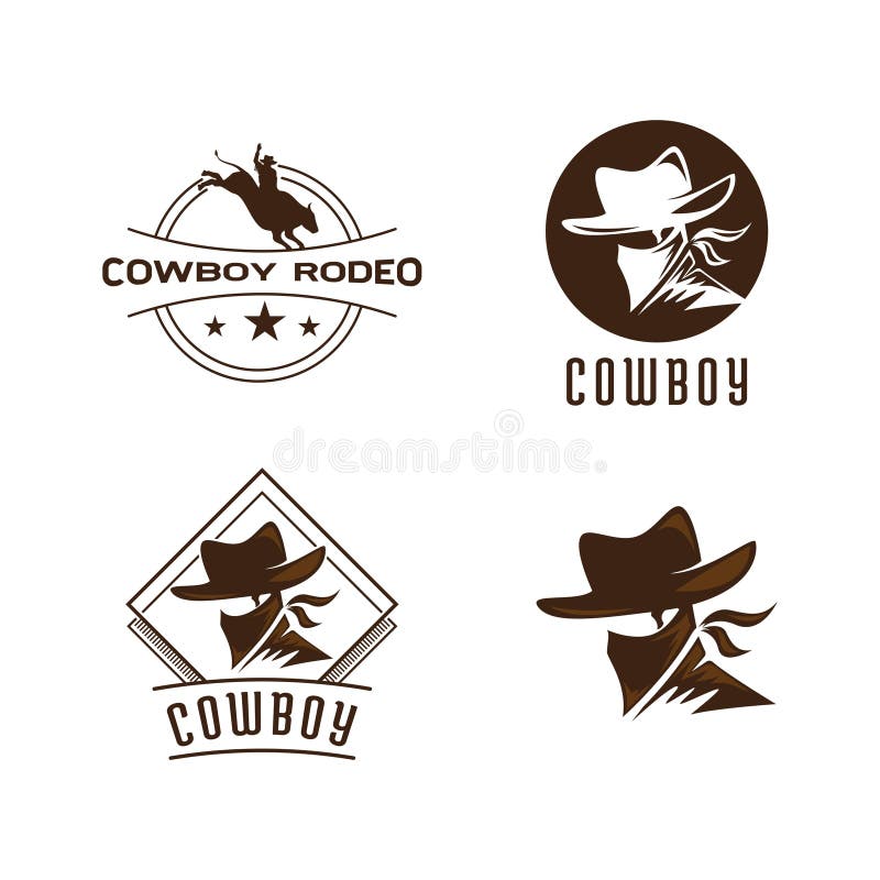 Cowboy Rider Colorful Vintage Emblem Stock Vector - Illustration of ...