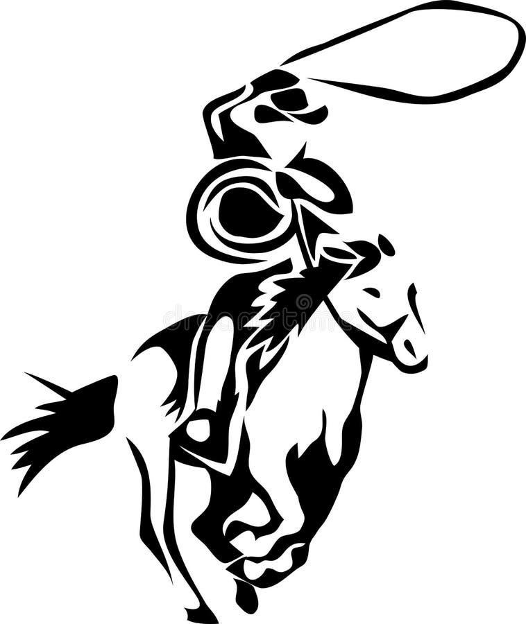 Cowboy roping stock vector. Illustration of icon, sport - 65282257