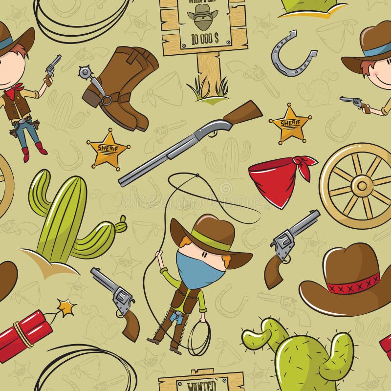Seamless Cowboy Stock Illustrations – 2,968 Seamless Cowboy Stock ...