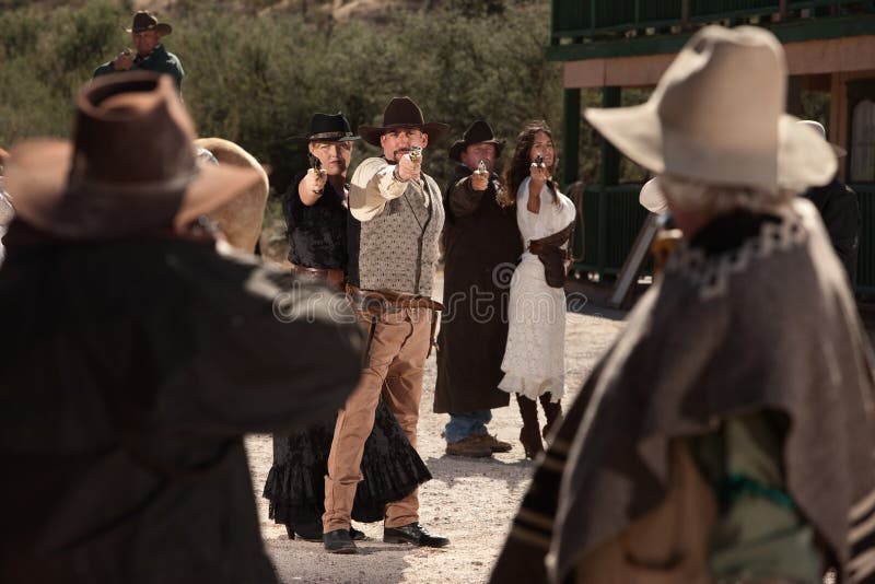 Cowboy Shoot Out stock image. Image of american, male - 24882497