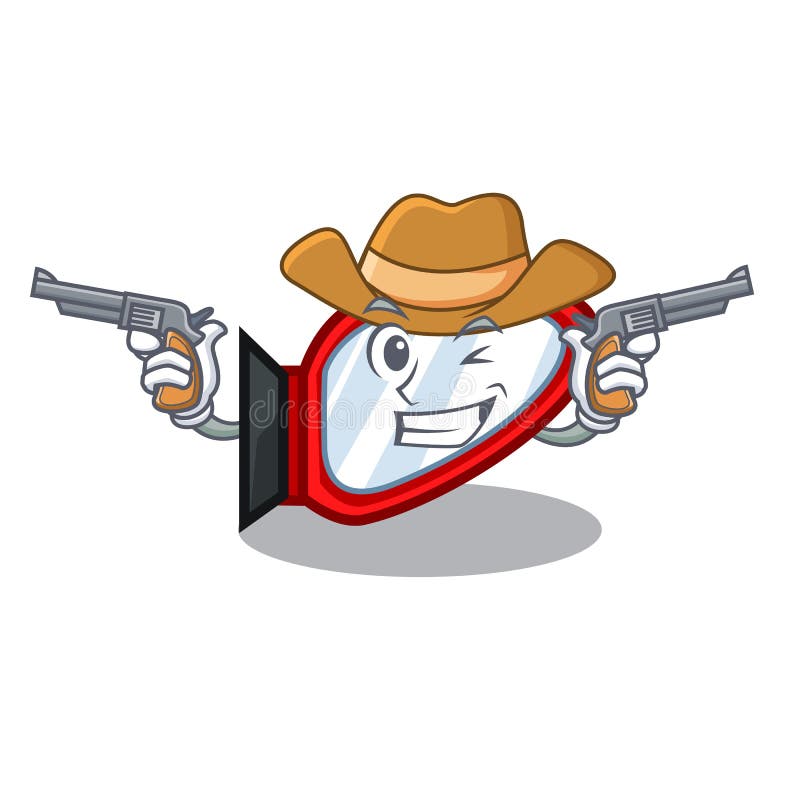 Cowboy Side Mirror Isolated with the Character Stock Vector ...
