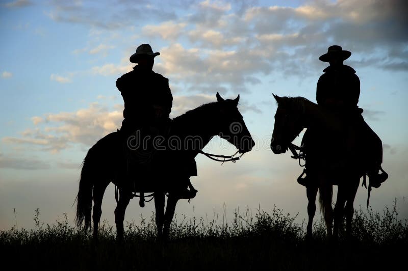 Cowboy silhouette stock photo. Image of cowboys, horse - 5565710